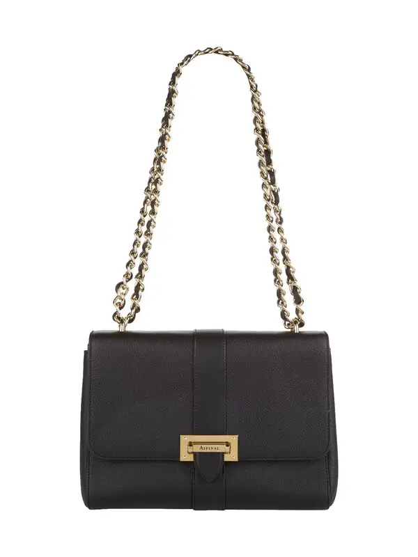 ASPINAL OF LONDON Small Leather Lottie Cross-body Bag - Black