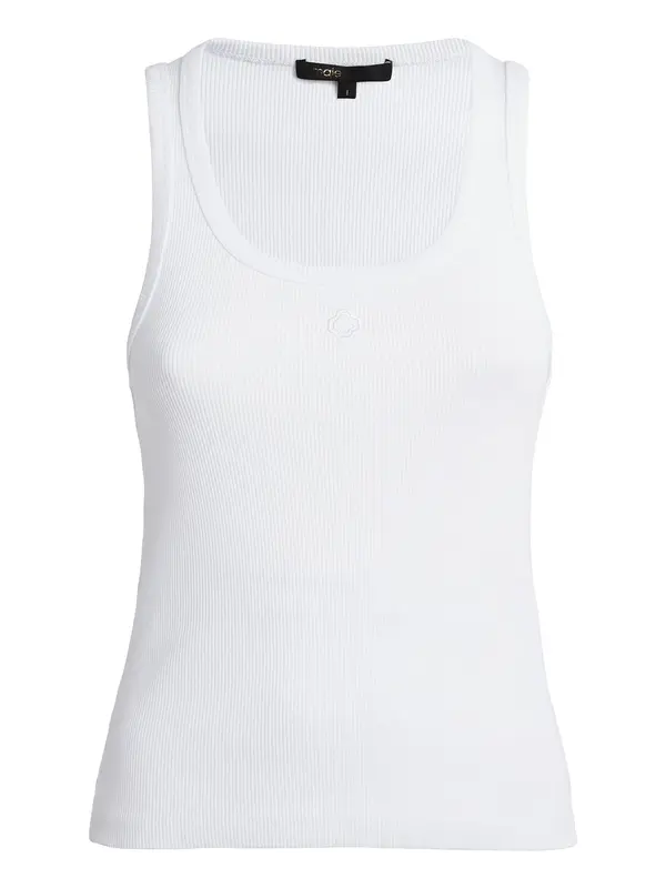 Maje Logo Patch Tank Top - White