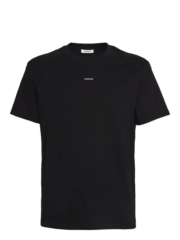 Sandro Cotton Logo T-shirt - Black