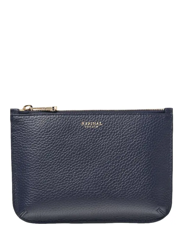 ASPINAL OF LONDON Medium Leather Ella Pouch - Navy