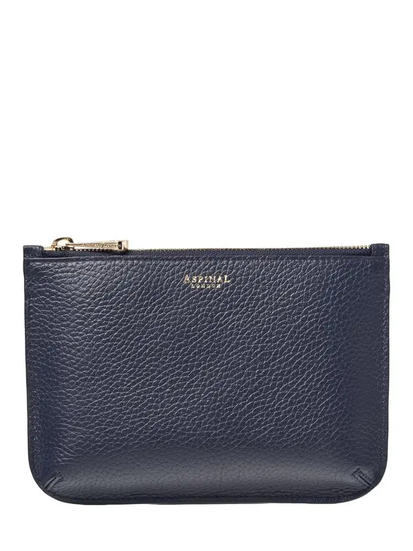 ASPINAL OF LONDON Medium Leather Ella Pouch - Navy