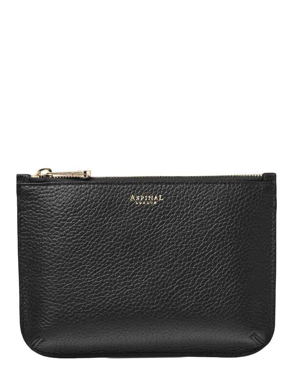 ASPINAL OF LONDON Medium Leather Ella Pouch - Black