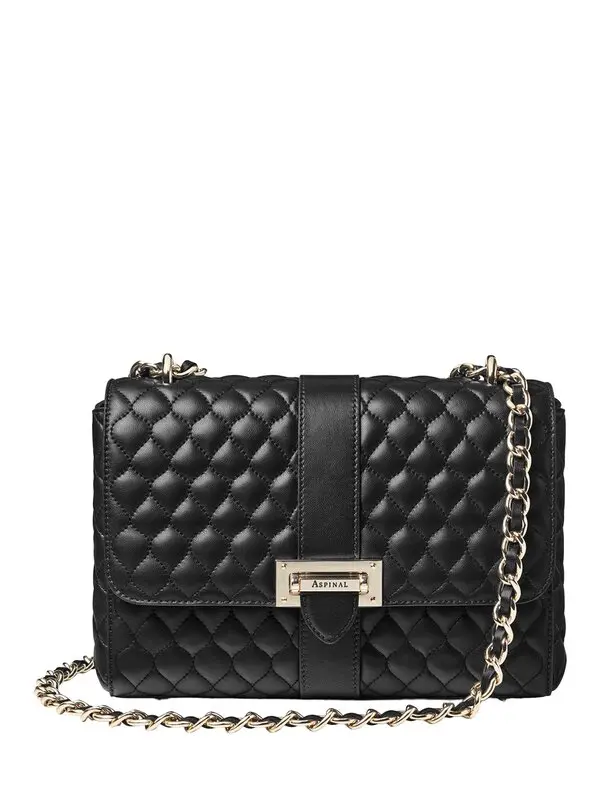 ASPINAL OF LONDON Large Lottie Shoulder Bag - Black