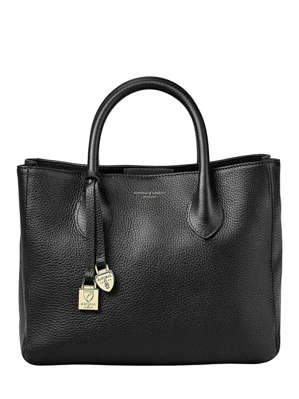 ASPINAL OF LONDON Midi Leather London Tote Bag - Black