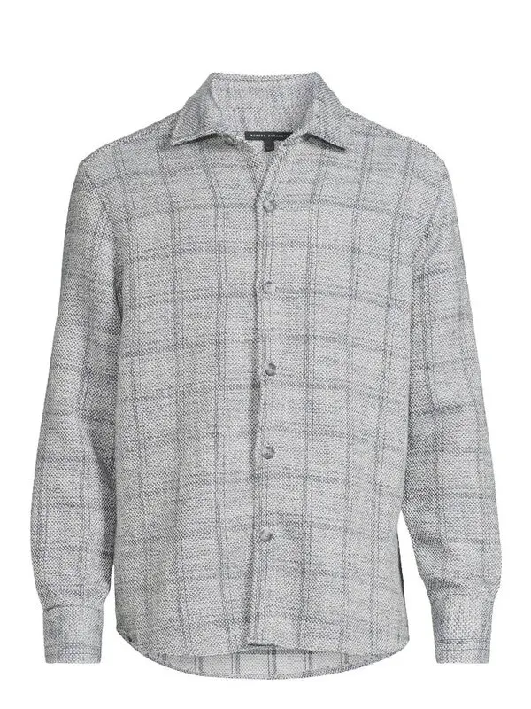 Robert Barakett Quinn Plaid Woven Overshirt - Grey