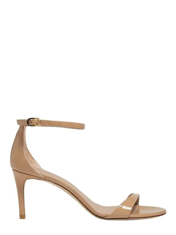 STUART WEITZMAN Nudist Ii 75mm Patent Leather Sandals - Adobe