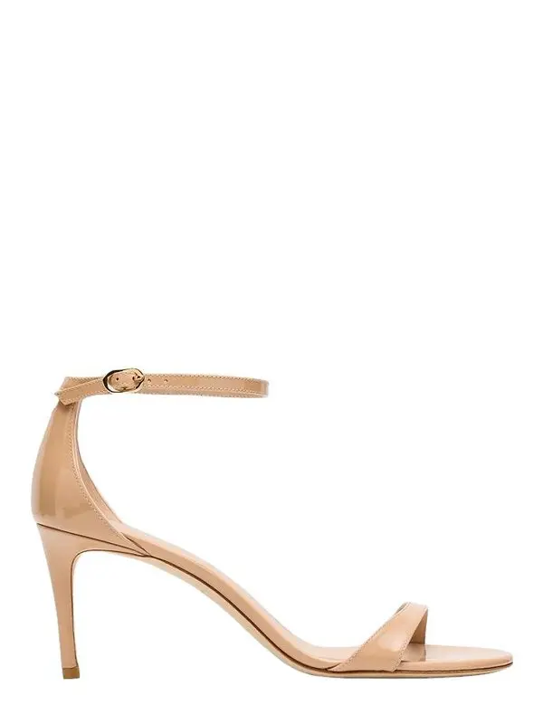 STUART WEITZMAN Nudist Ii 75mm Patent Leather Sandals - Beige