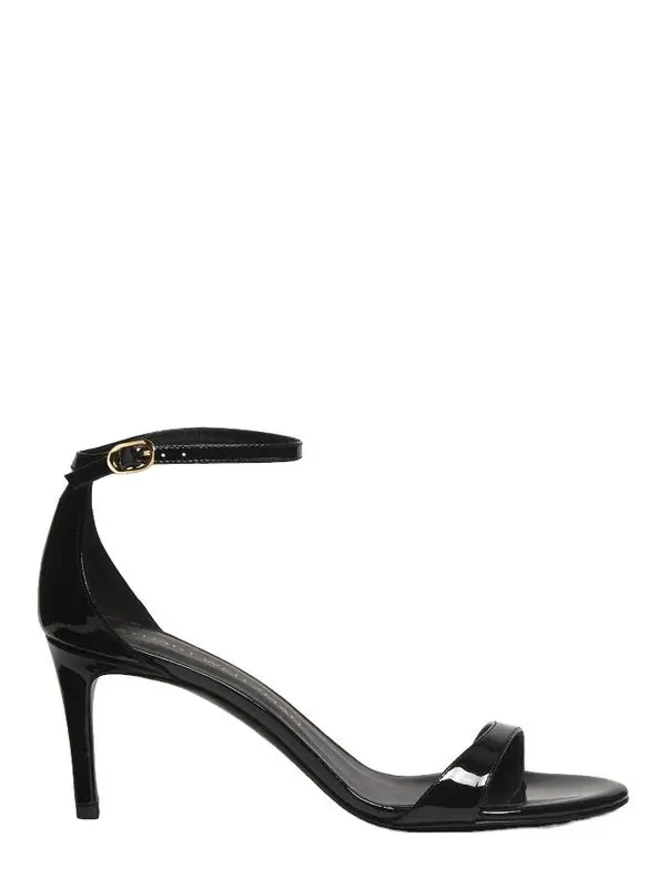 STUART WEITZMAN Nudist Ii 75mm Patent Leather Sandals - Black