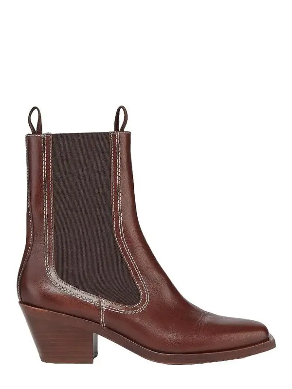 LOEFFLER RANDALL Nat 60mm Western Ankle Boots - Espresso