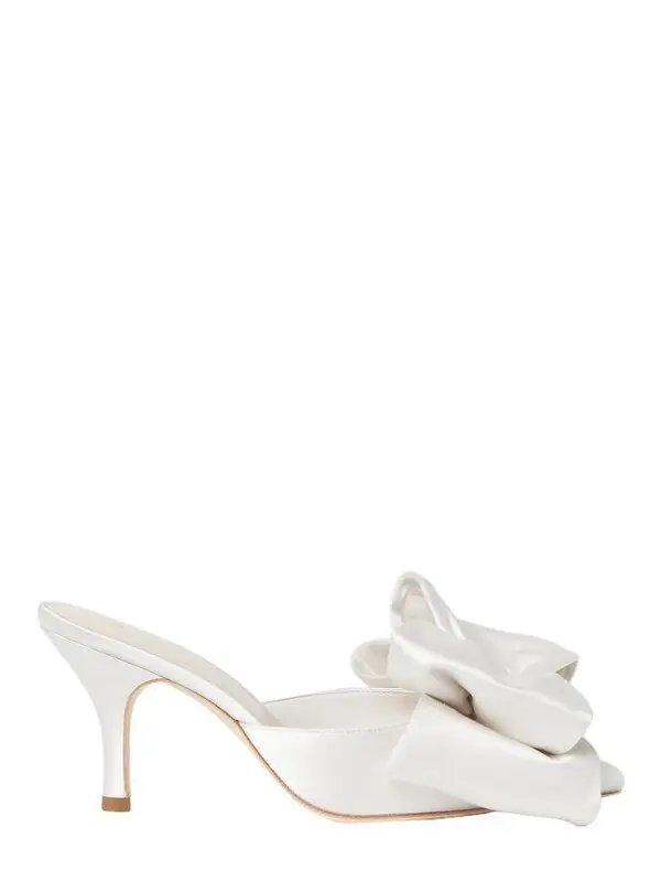 LOEFFLER RANDALL Margot 80mm Bow-detailed Satin Mules - Cream
