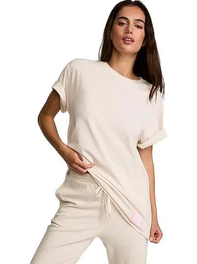 Victoria's Secret Angel Essentials Cotton Oversized Tee - Beige