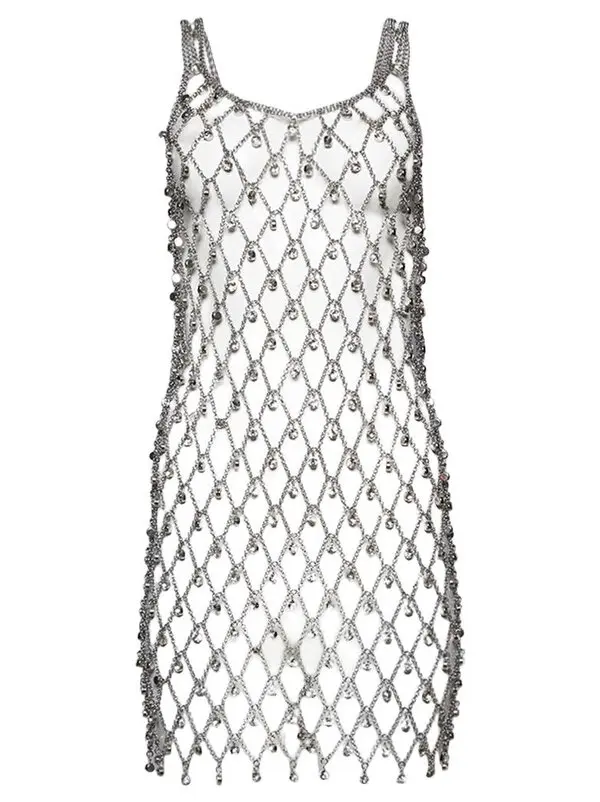 Rabanne Chain Mini Dress - Silver