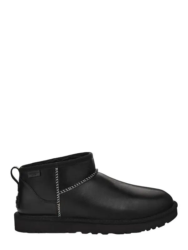 UGG Classic Ultra Mini Lthr Regen Boot - Black