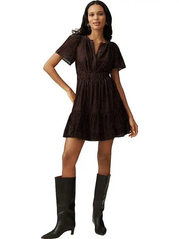 THE SOMERSET COLLECTION BY ANTHROPOLOGIE The Somerset Collection Velvet Mini Dress - Carbon