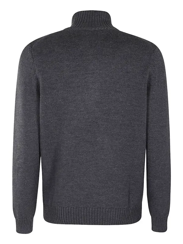 FAY Mock-neck Wool Jumper - Grey