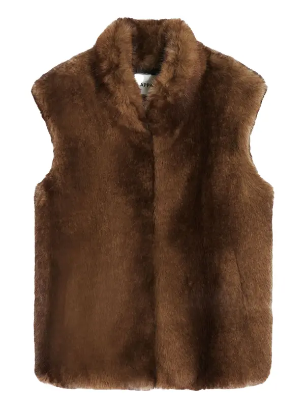 Apparis Laila Faux Fur Vest - Brown