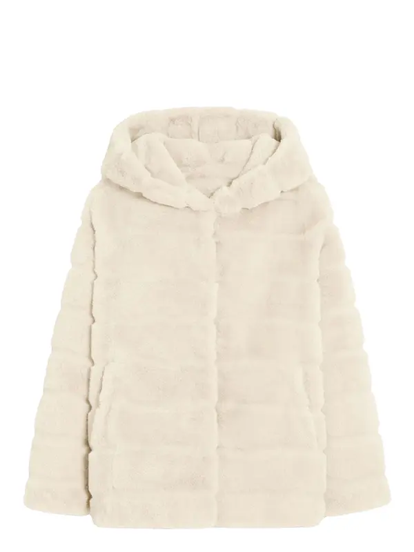 Apparis Goldy Hooded Faux Fur Coat - Neutrals