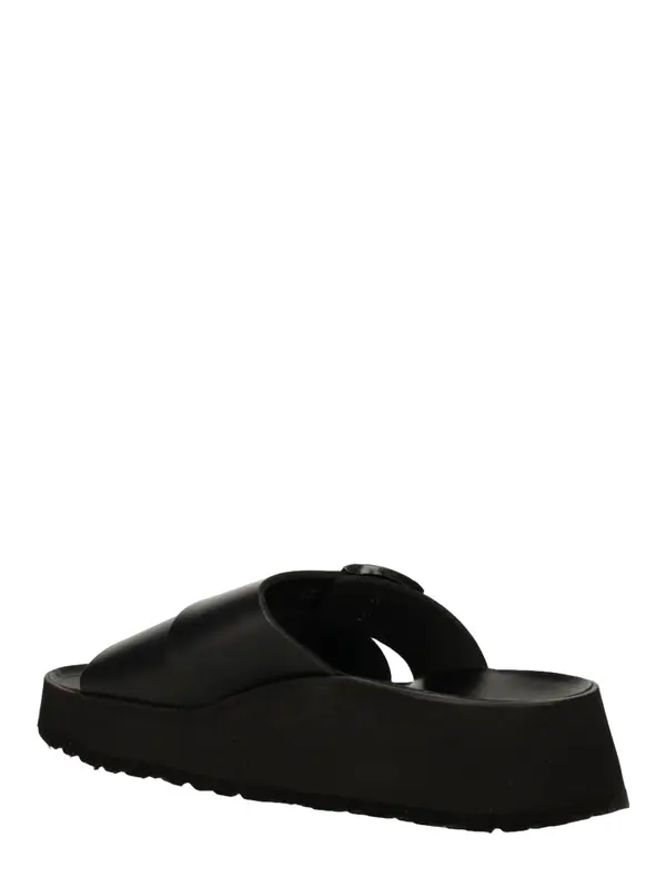BIRKENSTOCK Almina Leather Slides - Black