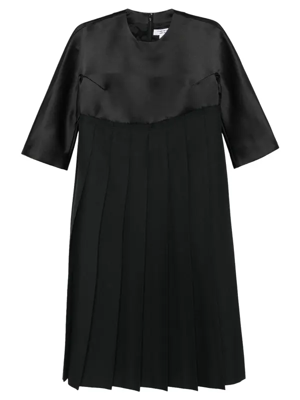 Comme Des Garçons Pleated Midi Dress - Black