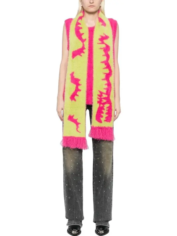 CHARLES JEFFREY Knitted Vest With Scarf Detail - Pink