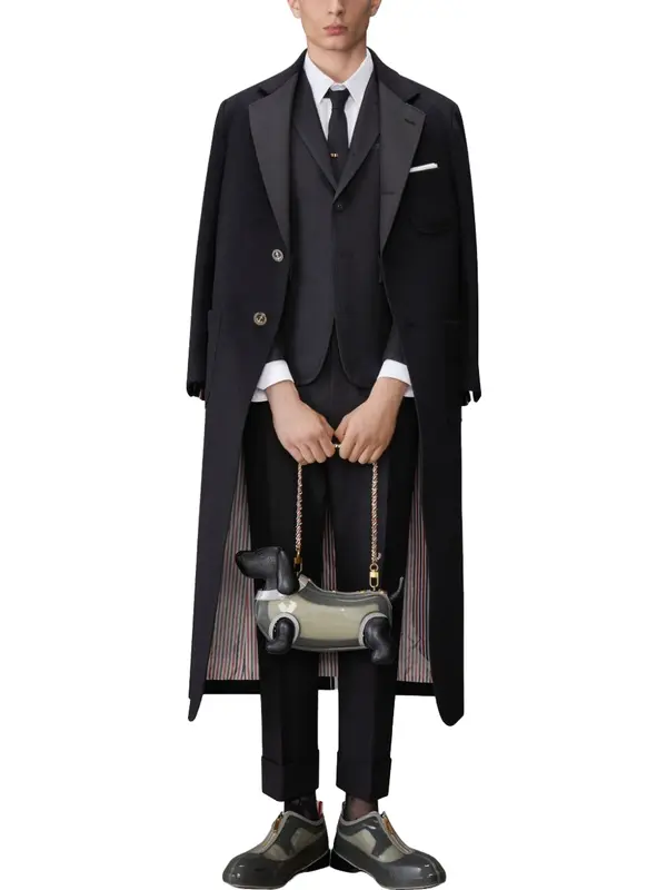 Thom Browne Notched-collar Coat - Black