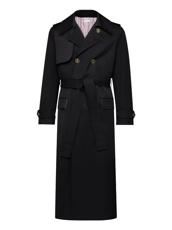 Thom Browne Double-breasted Trench Coat - Black