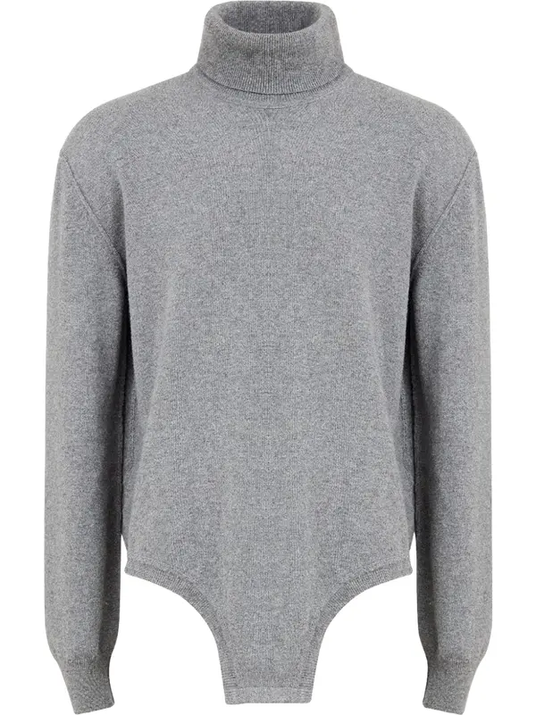 MAISON MARGIELA Roll-neck Knitted Top - Grey