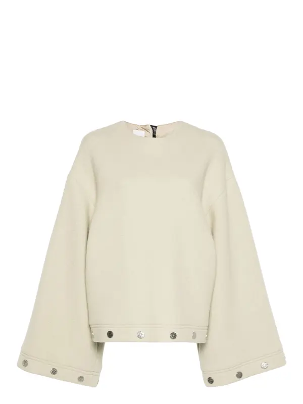 Nanushka Studded Bell-sleeve Top - Neutrals