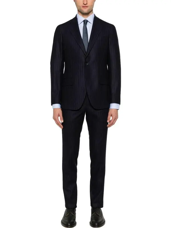 LUIGI BIANCHI MANTOVA Striped Suit - Blue