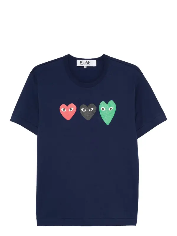 Play Comme Des Garcon Heart-print T-shirt - Blue