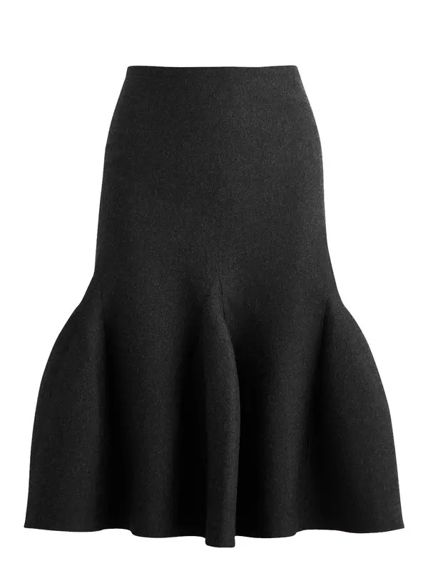 Alaïa Flared Wool-blend Skirt - Black