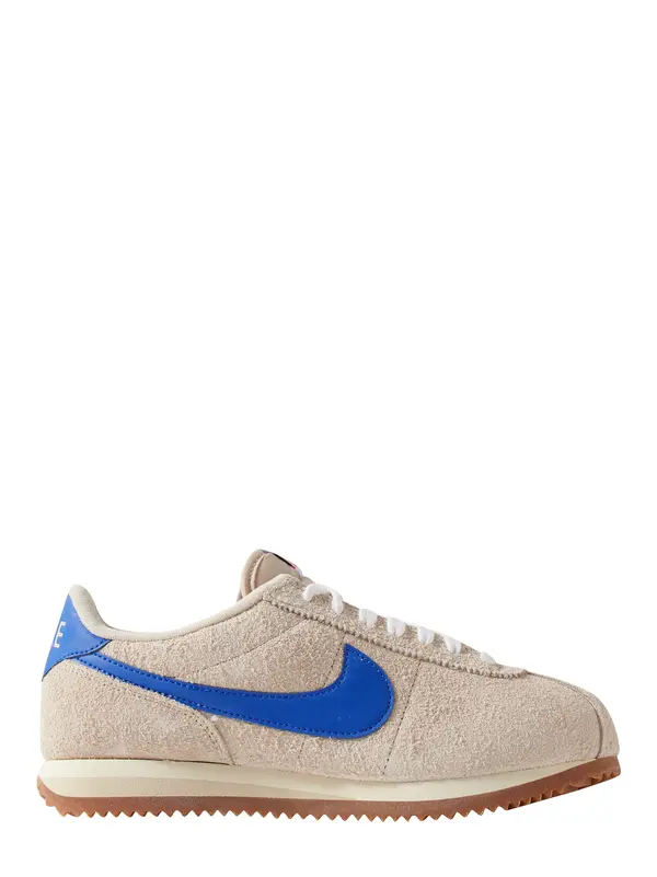 Nike Cortez Vintage Leather-trimmed Brushed-suede Sneakers - Neutrals