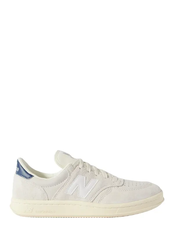 NEW BALANCE T500 Leather-trimmed Sneakers - Off-white
