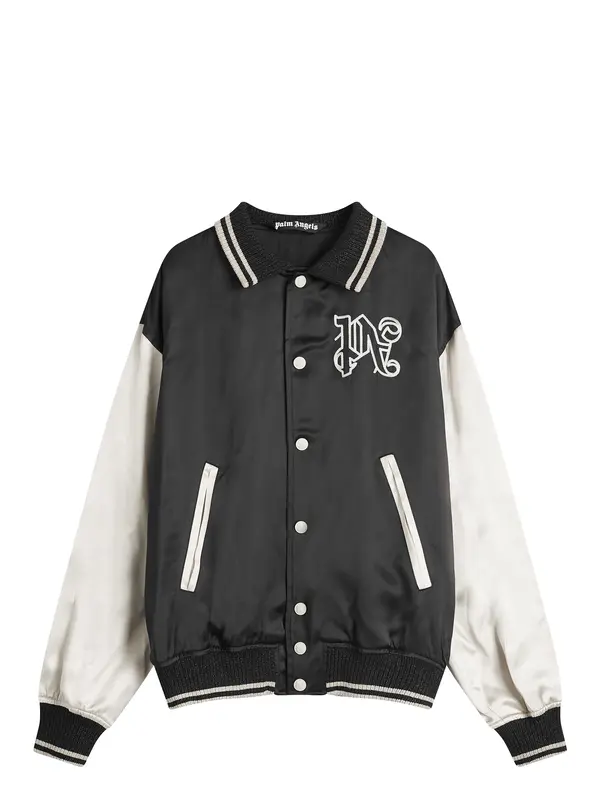 Palm Angels Gothic Logo Varsity Jacket - Black