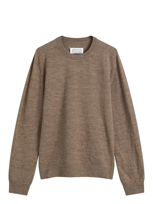 MAISON MARGIELA Elbow Patch Crew Neck Jumper - Walnut