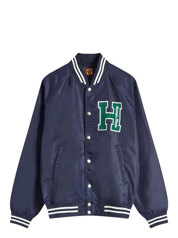 HUMAN MADE Nylon Stadium Jacket - Navy