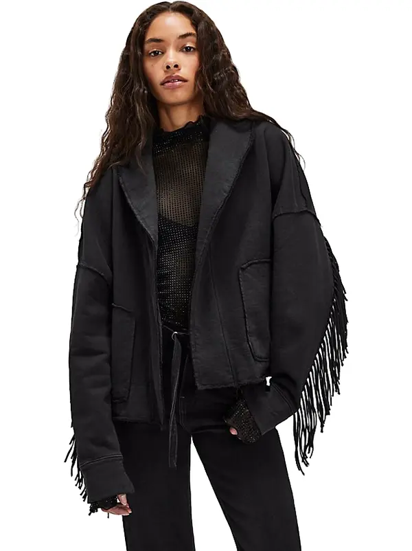 RAGABOND Wyatt Fringe Cardigan - Black