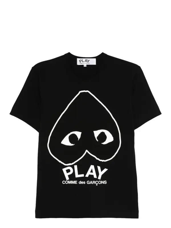 Play Comme Des Garcon Logo-print T-shirt - Black