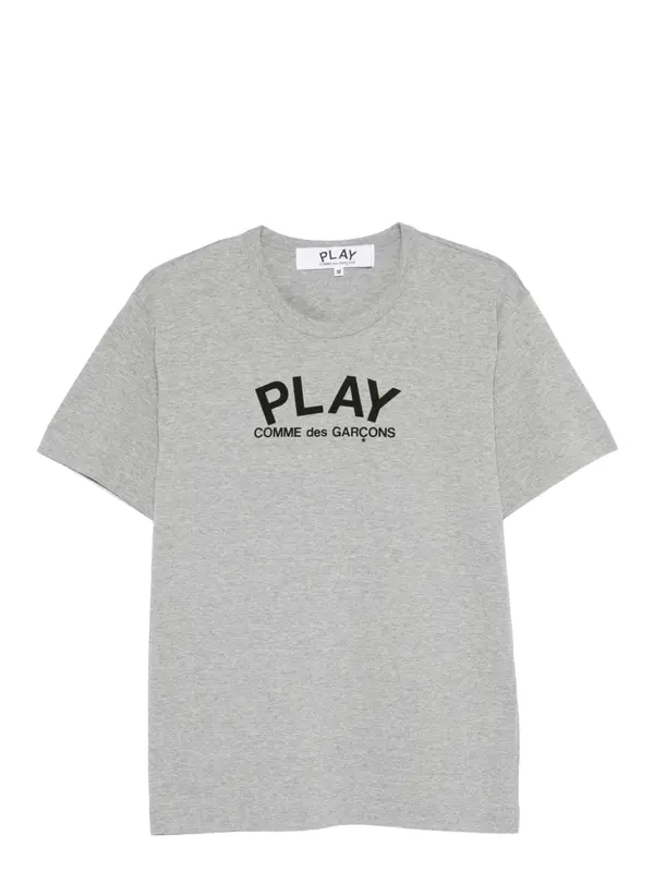 Play Comme Des Garcon Logo-print T-shirt - Grey