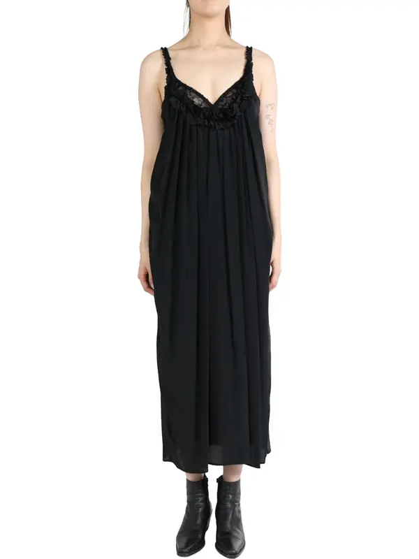 Simone Rocha Lace-up Satin Dress - Black