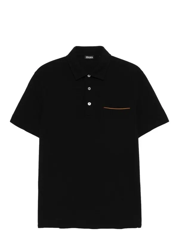 Zegna Cotton Polo Shirt - Black