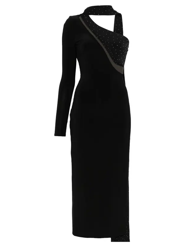 NISSA Crystal-embellished Maxi Dress - Black