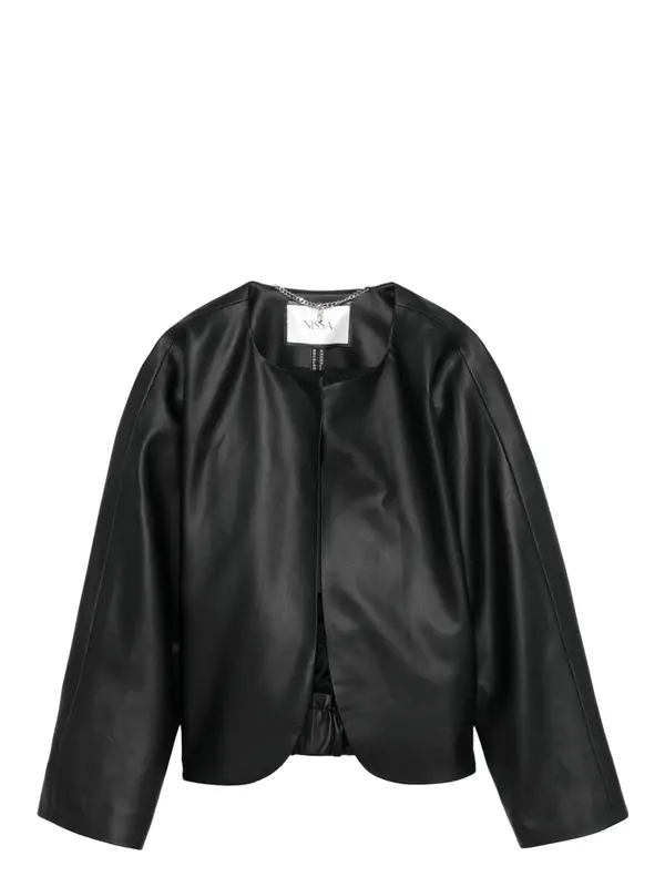 NISSA Faux-leather Jacket - Black