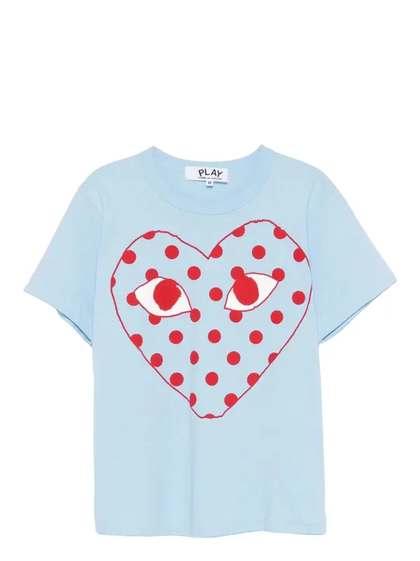 Play Comme Des Garcon Heart-print T-shirt - Blue