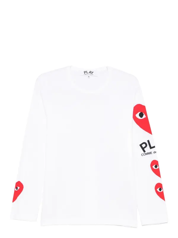Play Comme Des Garcon Heart-print T-shirt - White