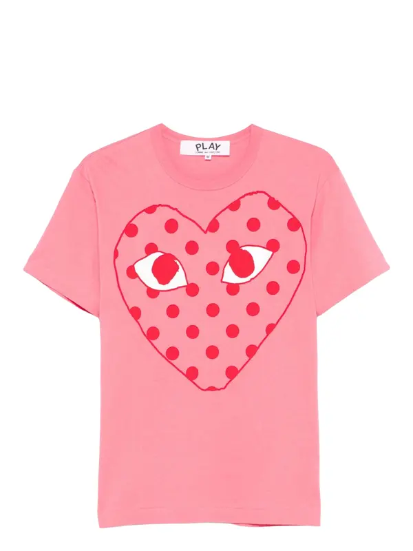 Play Comme Des Garcon Heart-print T-shirt - Pink
