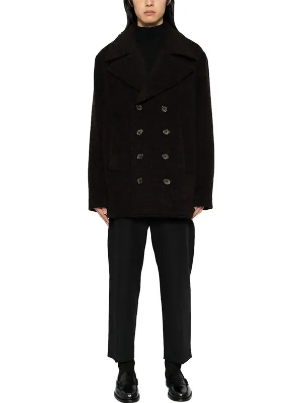 Dolce & Gabbana Double-breasted Melange Coat - Brown