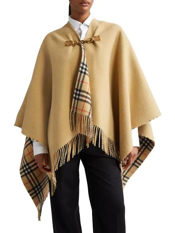 Burberry Marsh Wool Cape - Sand