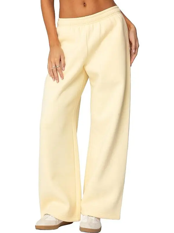 EDIKTED Bonney Bow Detail Sweatpants - Yellow