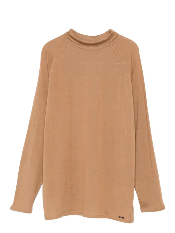 Kiton Pointelle-trim Sweater - Brown